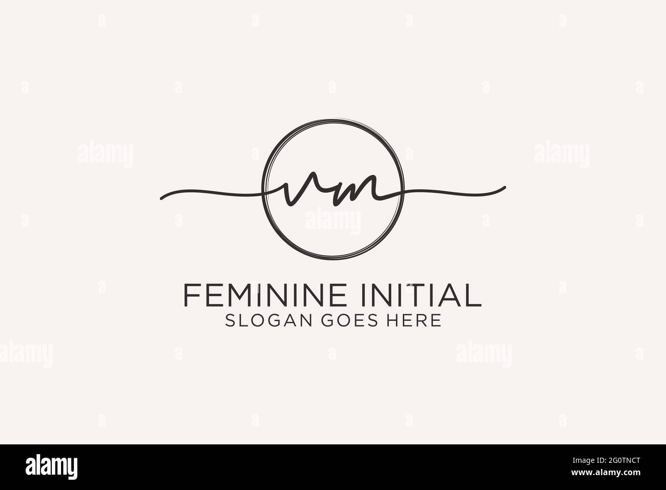 VM handwriting logo with circle template vector logo of initial ...