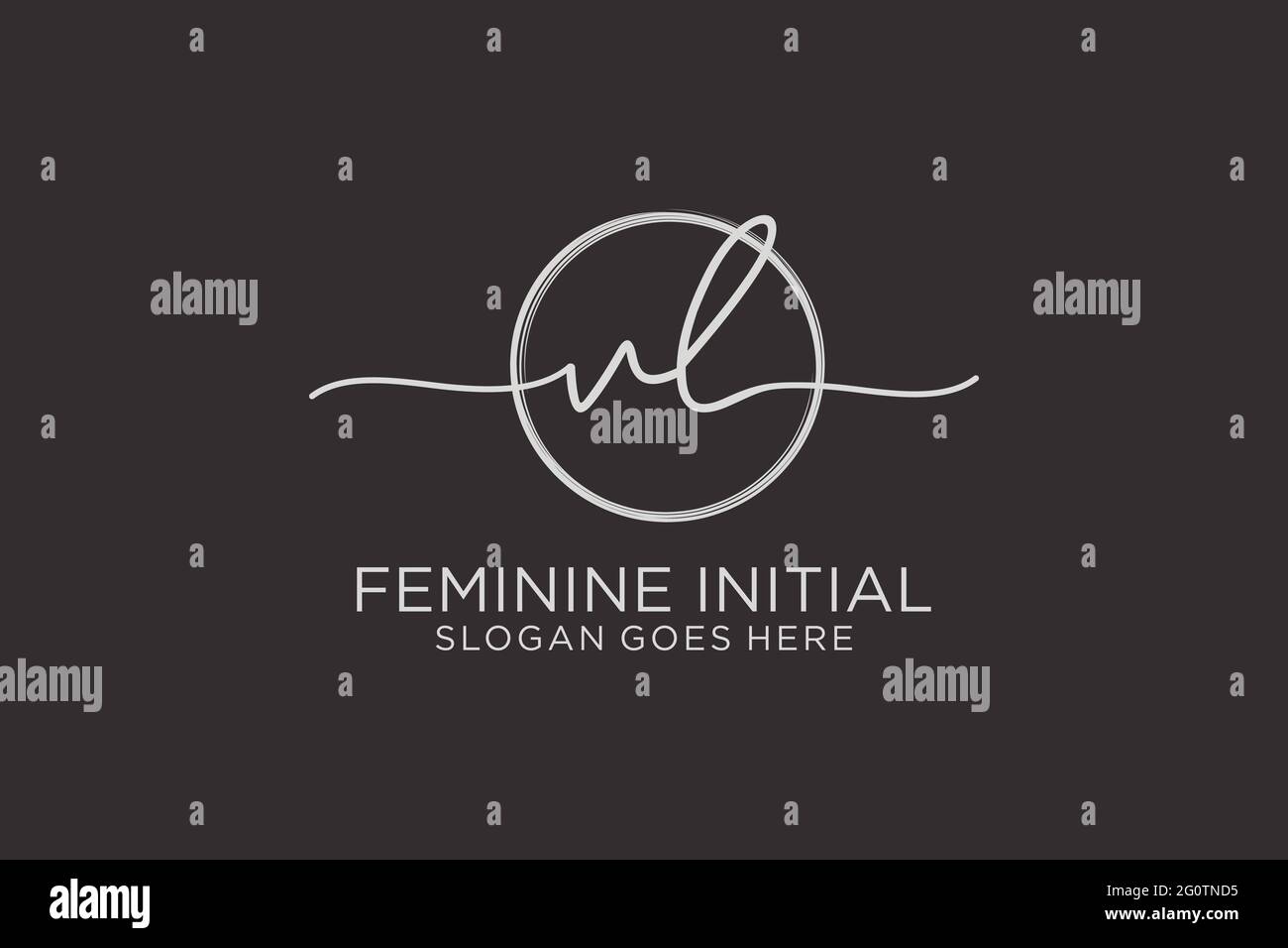 VL handwriting logo with circle template vector logo of initial ...