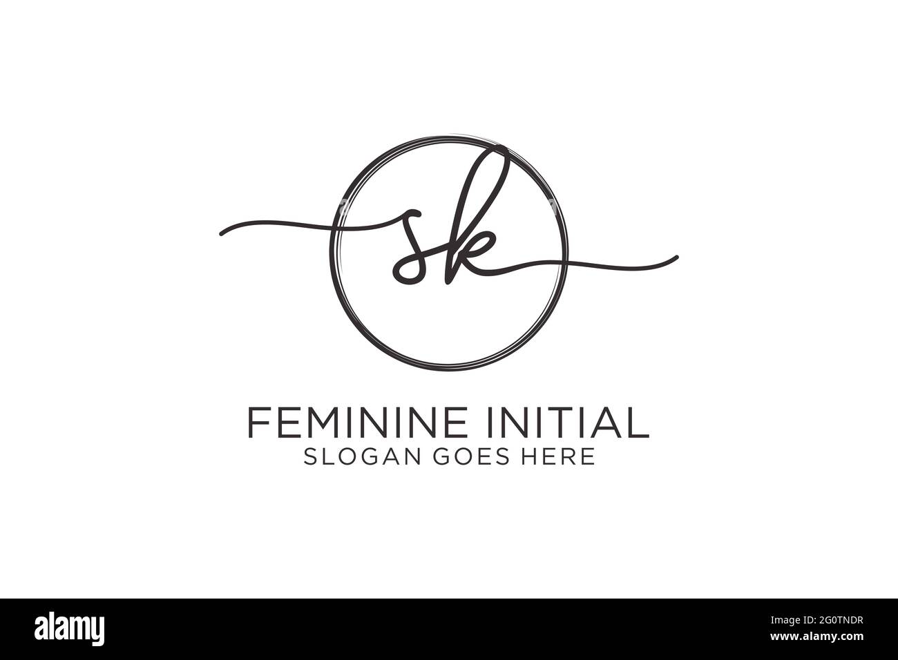 SK handwriting logo with circle template vector logo of initial ...