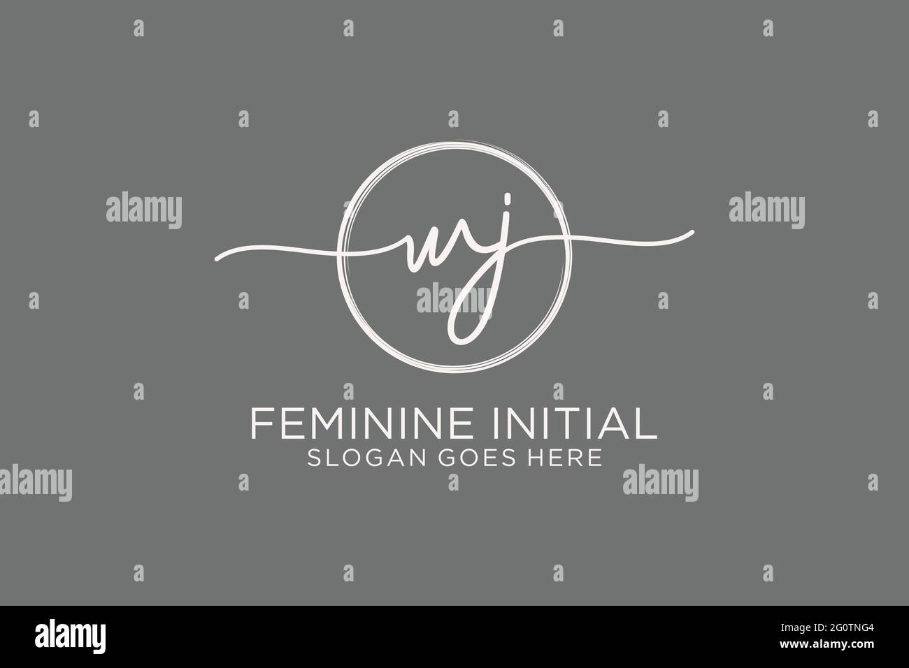 WJ handwriting logo with circle template vector logo of initial ...