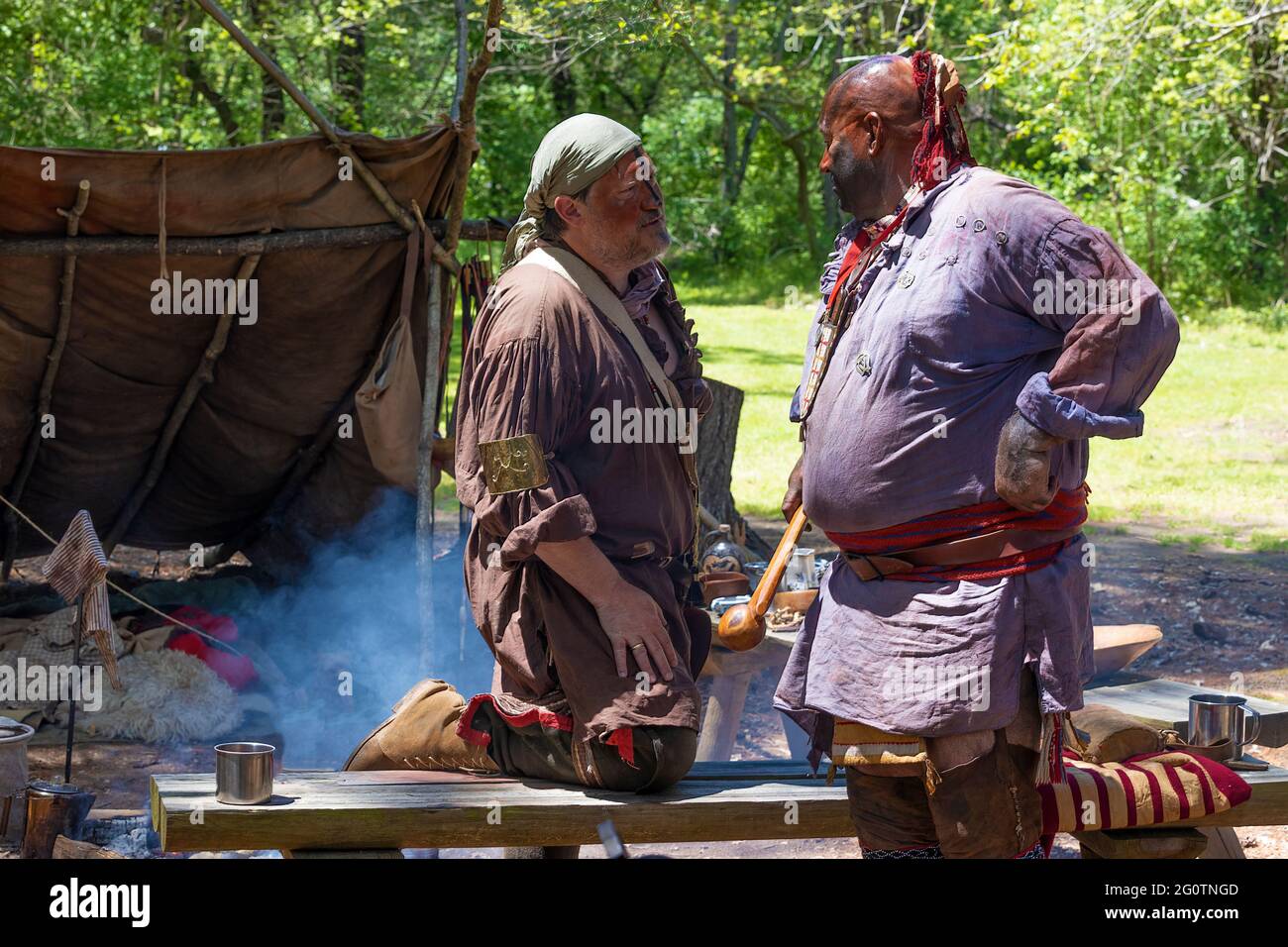 Elizabethton, Tennessee, USA, - May 15, 2021: Reenactment at Sycamore ...