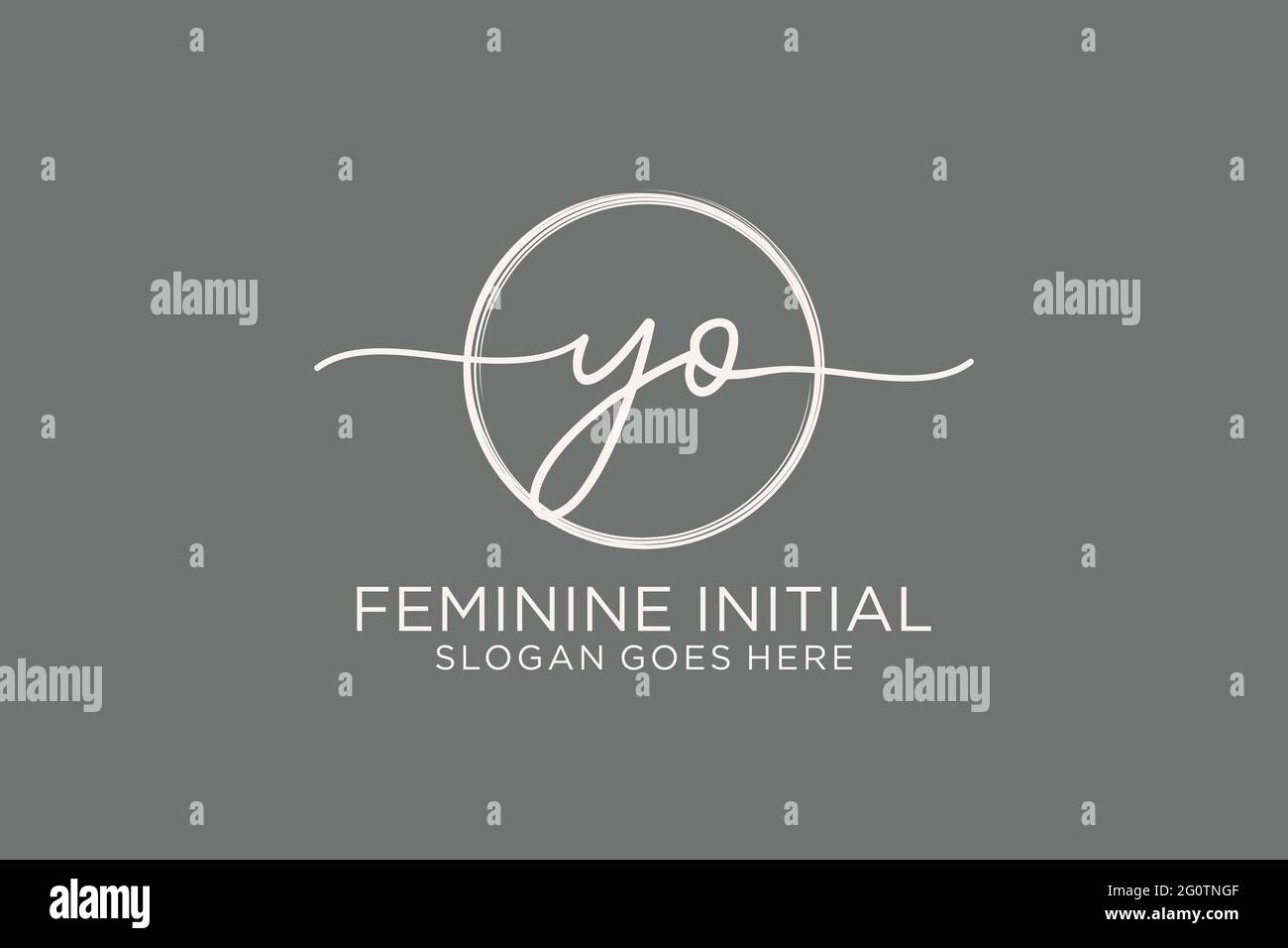 YO handwriting logo with circle template vector logo of initial ...