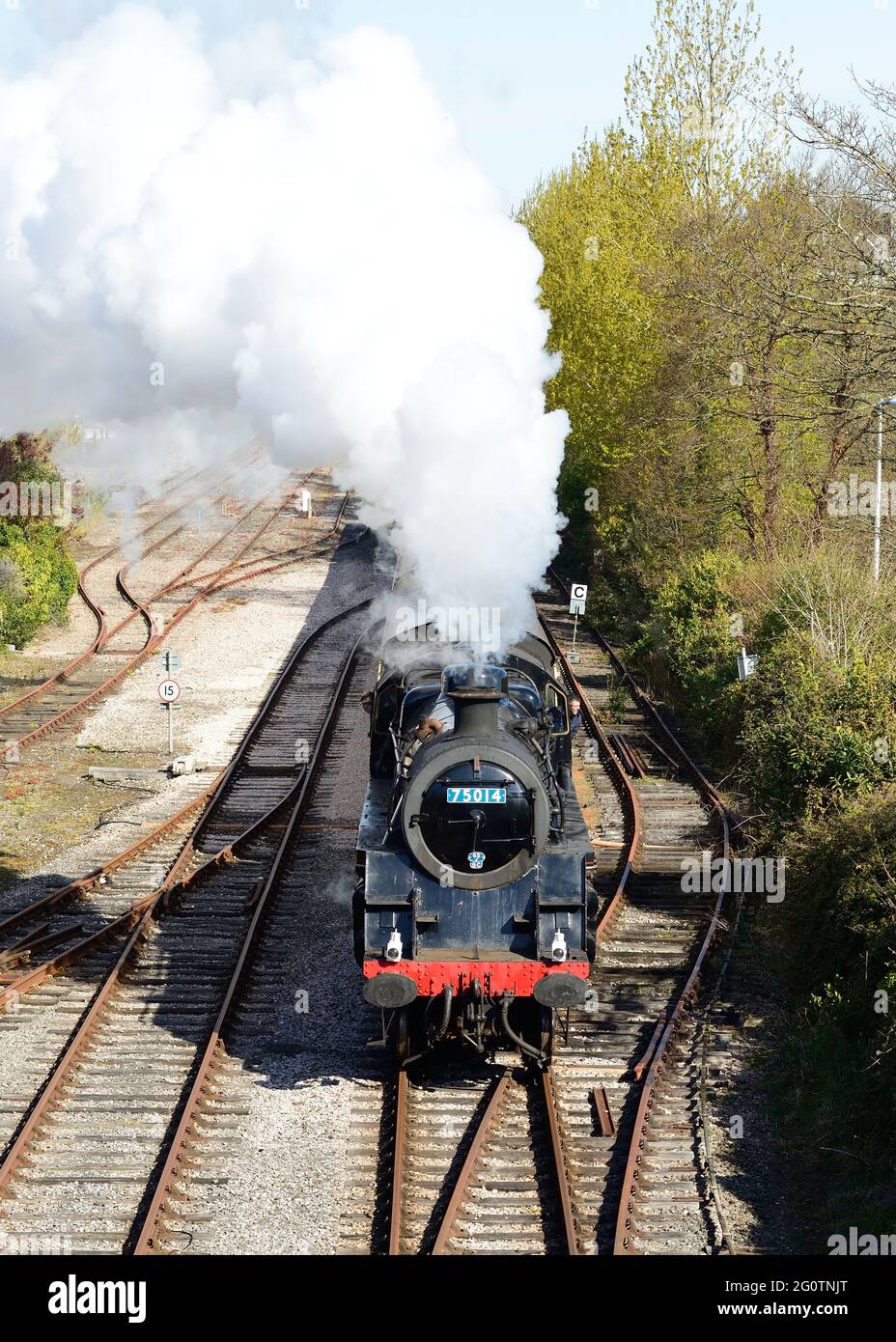 Steam train approaching Goodrington on the Dartmouth Steam Railway ...