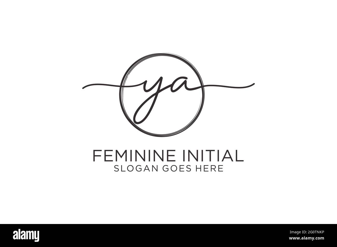 YA handwriting logo with circle template vector logo of initial ...