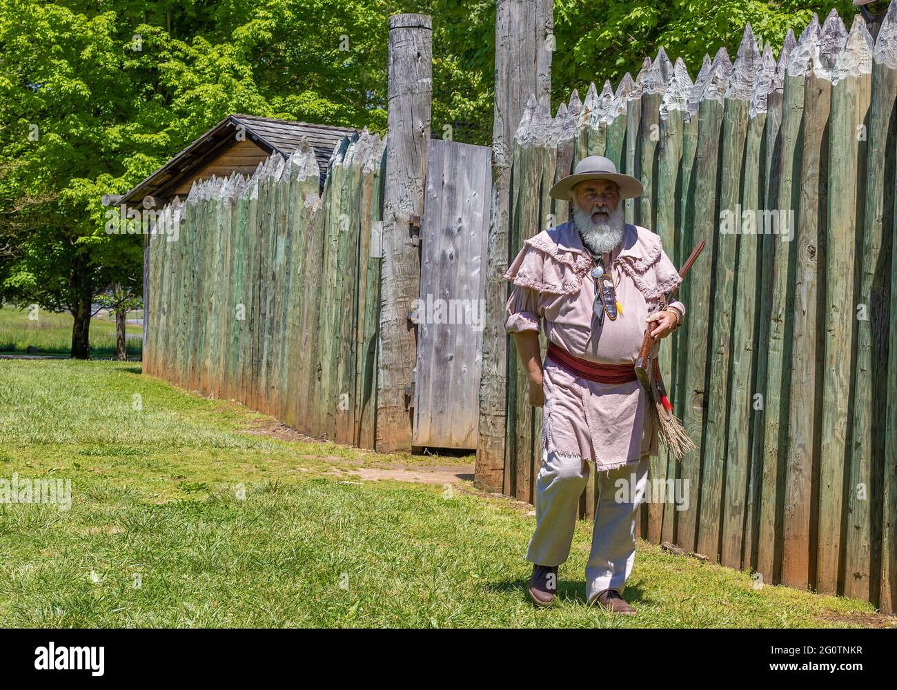 Elizabethton, Tennessee, USA, - May 15, 2021: Reenactment at Sycamore ...
