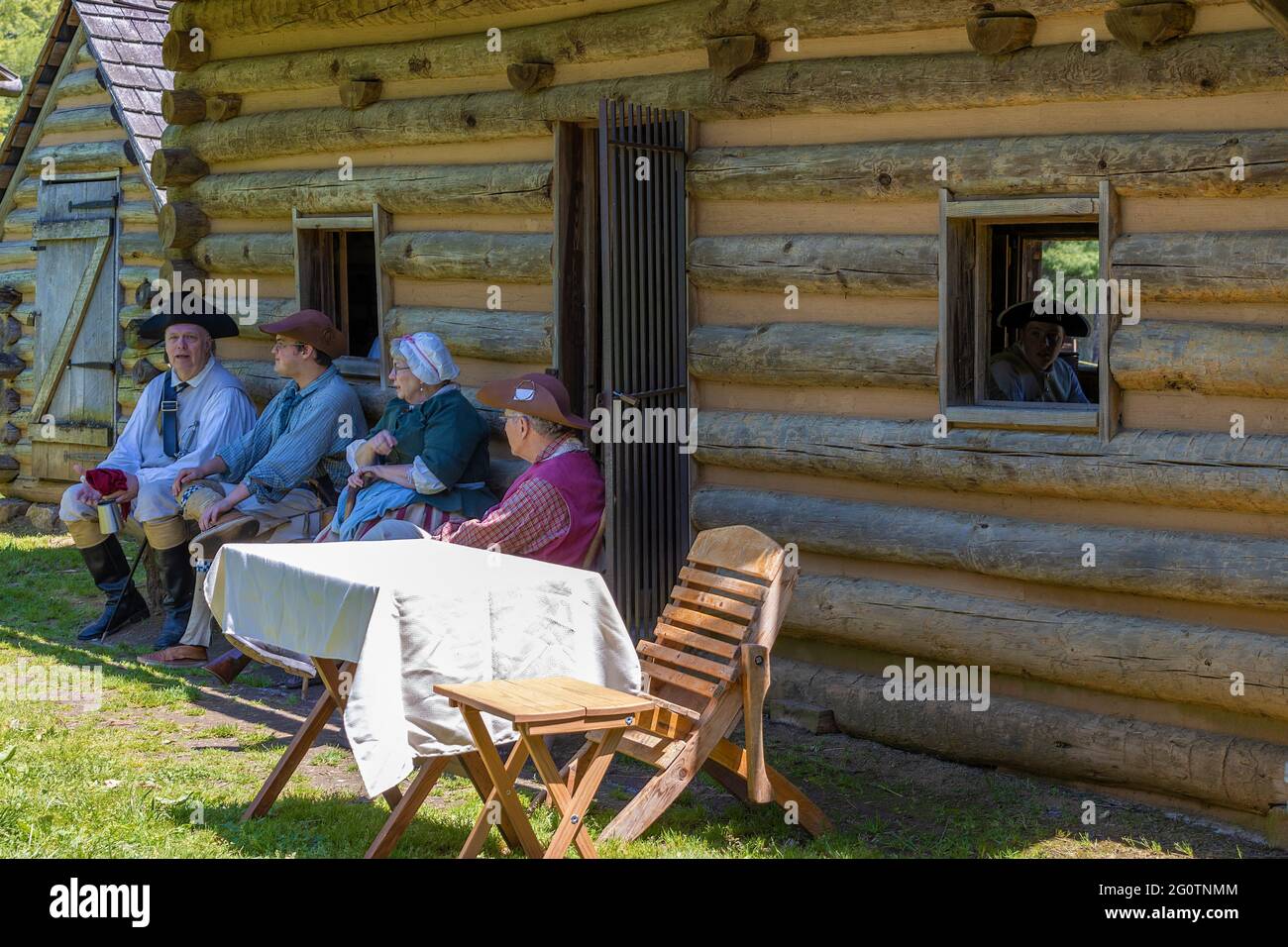 Elizabethton, Tennessee, USA, - May 15, 2021: Reenactment at Sycamore ...