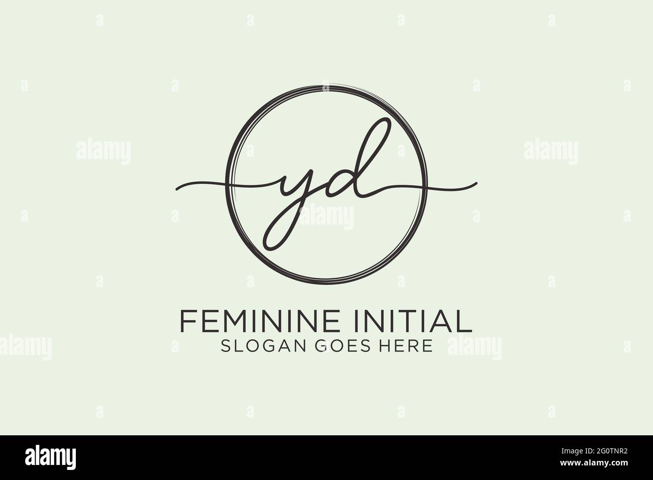 YD handwriting logo with circle template vector logo of initial ...