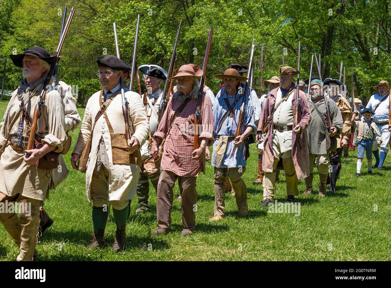 Elizabethton, Tennessee, USA, - May 15, 2021: Reenactment at Sycamore ...
