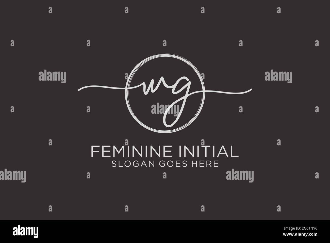 WG handwriting logo with circle template vector logo of initial ...