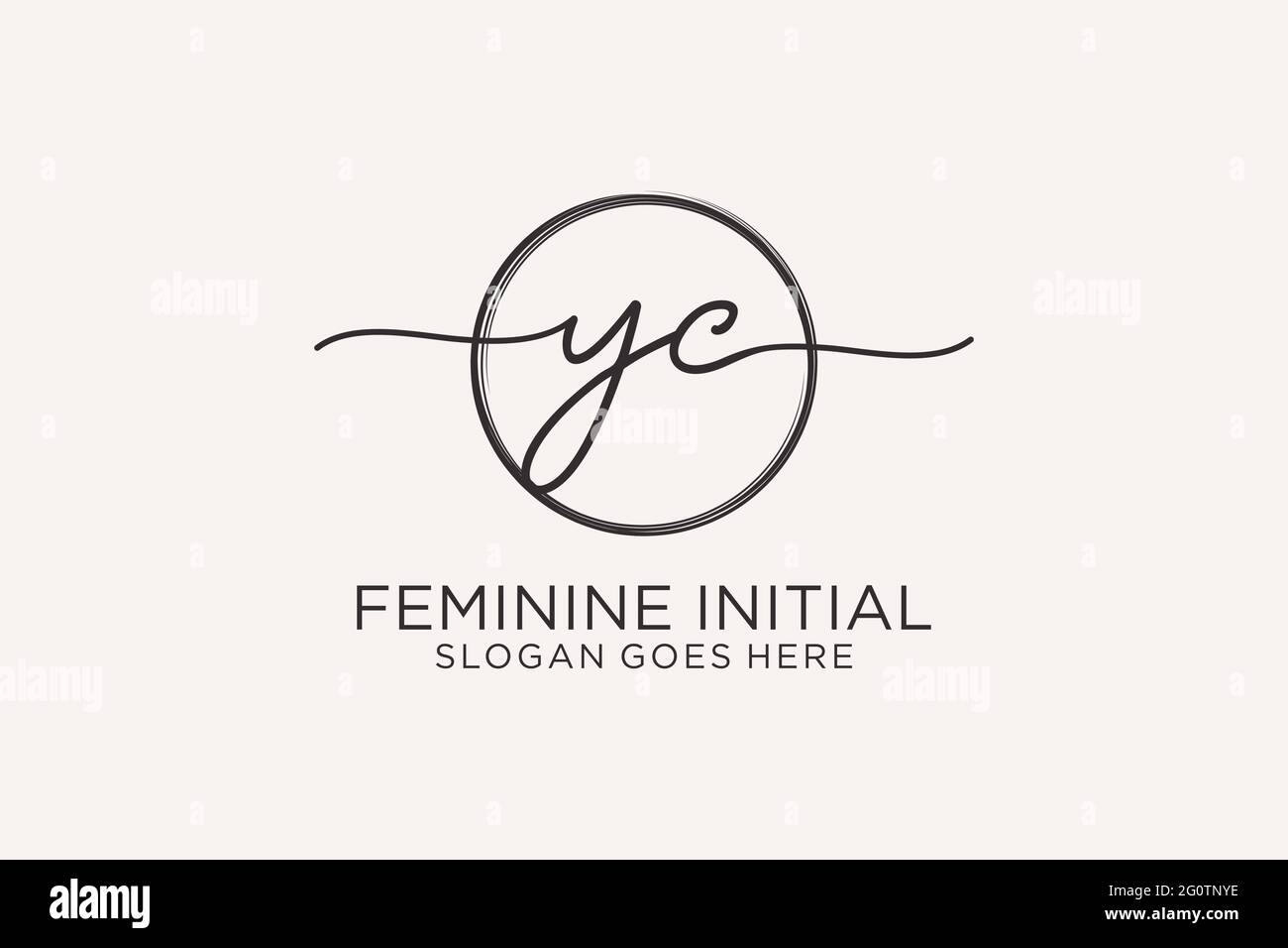 YC handwriting logo with circle template vector logo of initial ...