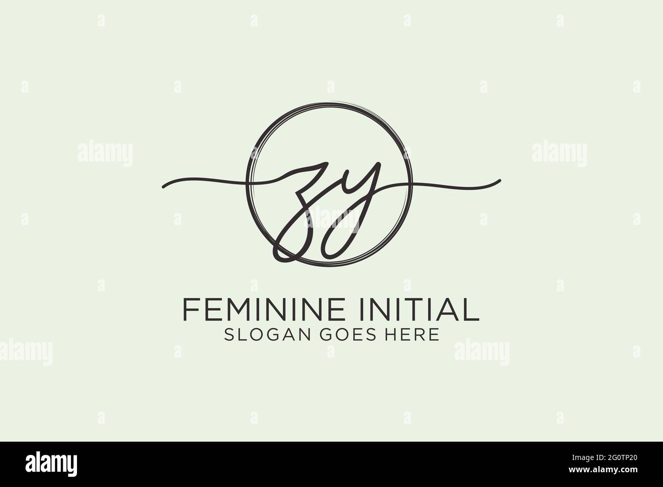 ZY handwriting logo with circle template vector logo of initial ...