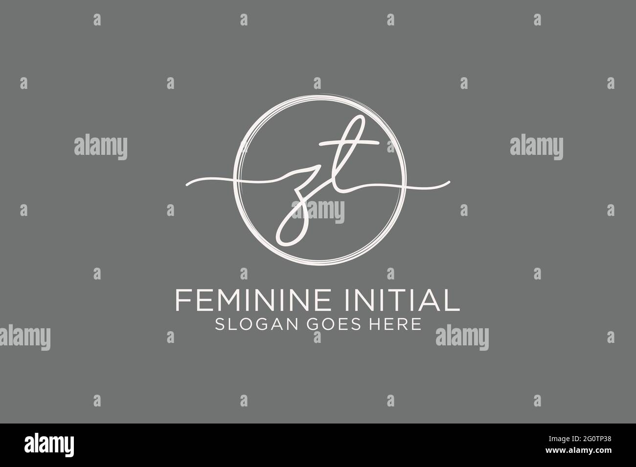 ZT handwriting logo with circle template vector logo of initial signature, wedding, fashion ...