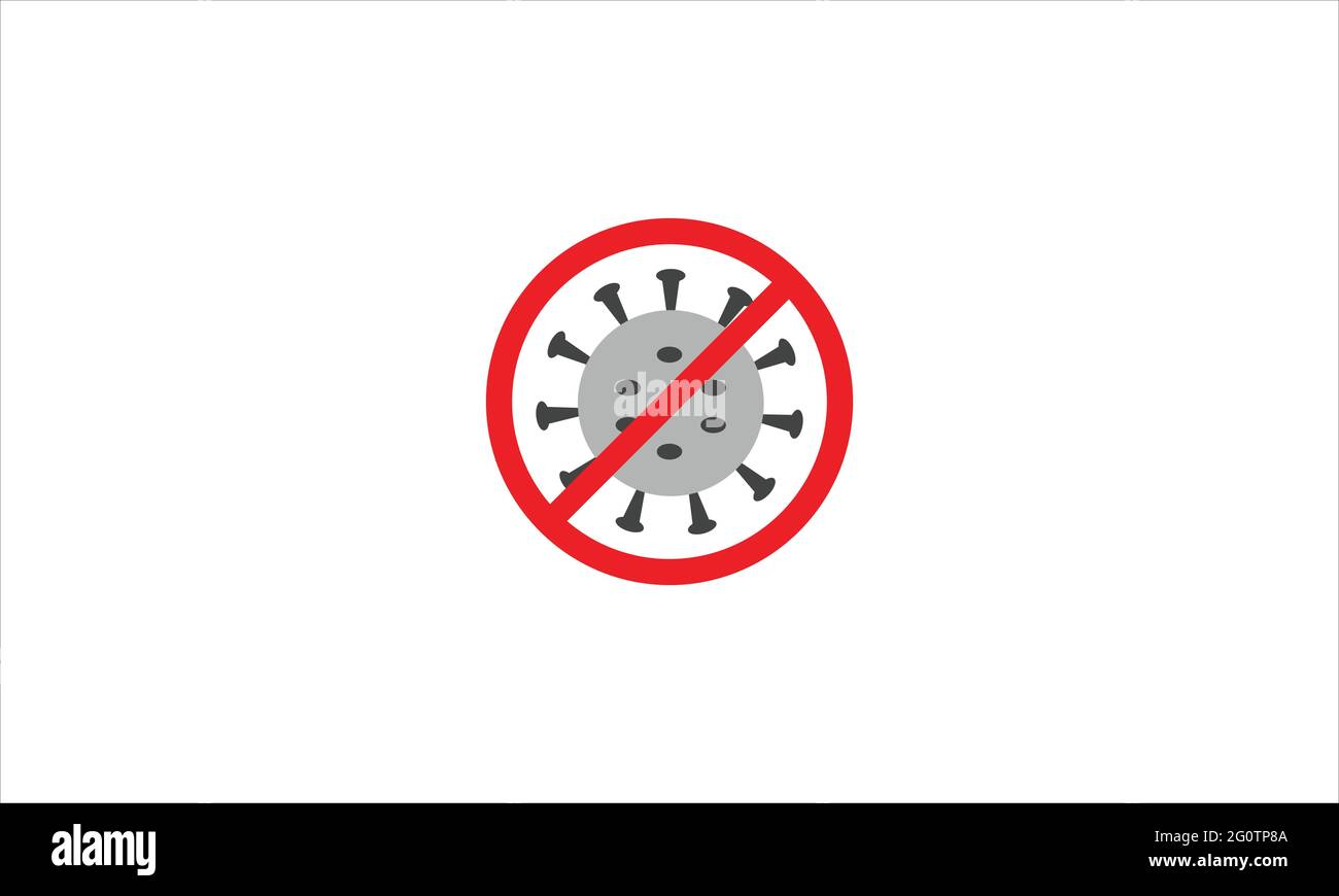 No Virus icon illustration vector sign symbol, covid-19 virus or corona ...