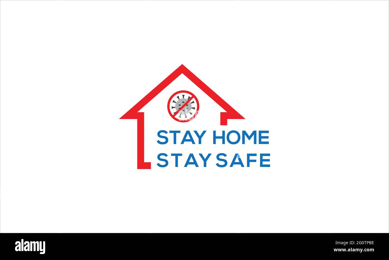 Stay at home stay safe vector icon Self isolation logo design vector ...