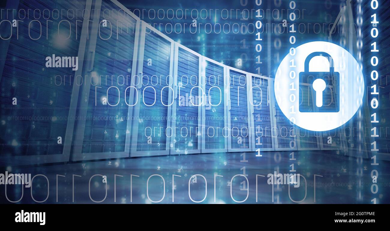 Animation binary coding over tech hi-res stock photography and images - Alamy