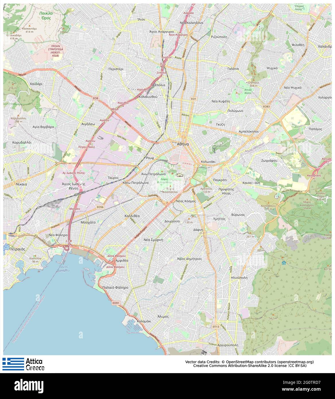 Attica Map Stock Vector Images - Alamy