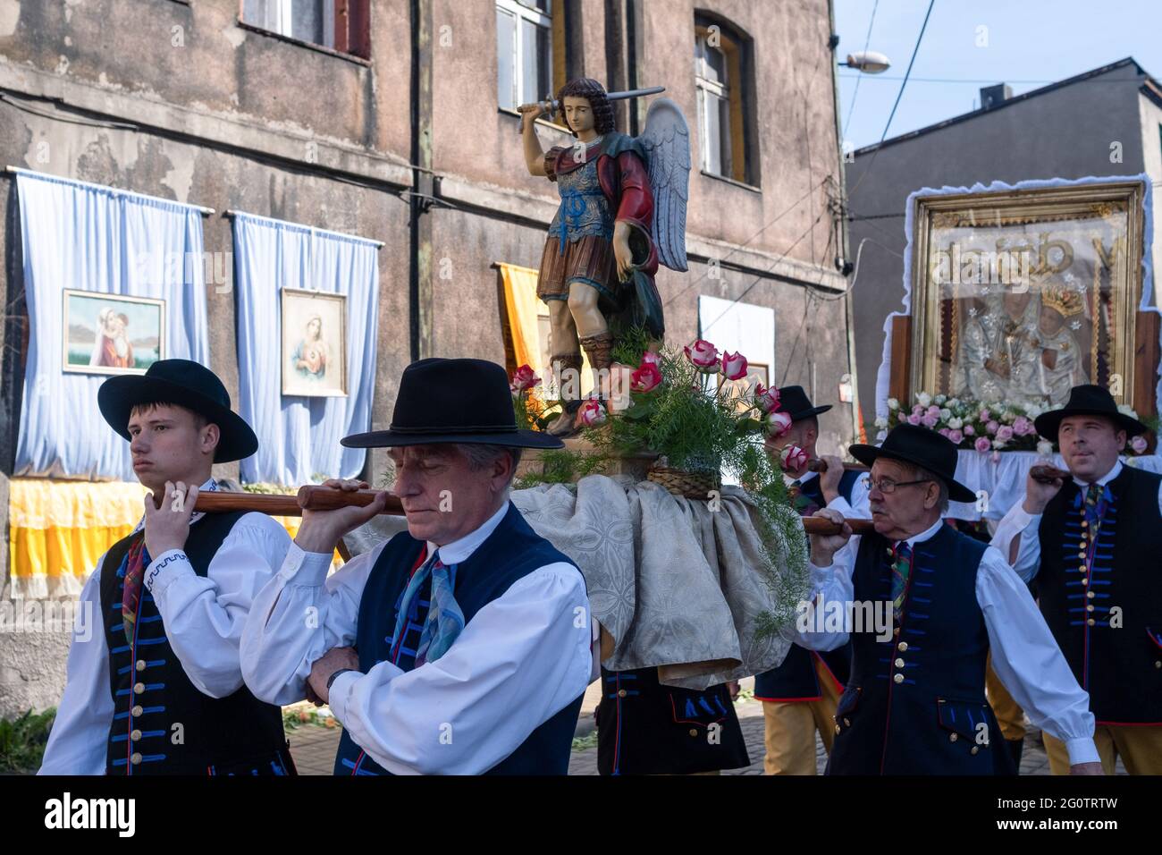 Swietochlowice, Lipiny, Poland. 03rd June, 2021. A procession of the ...