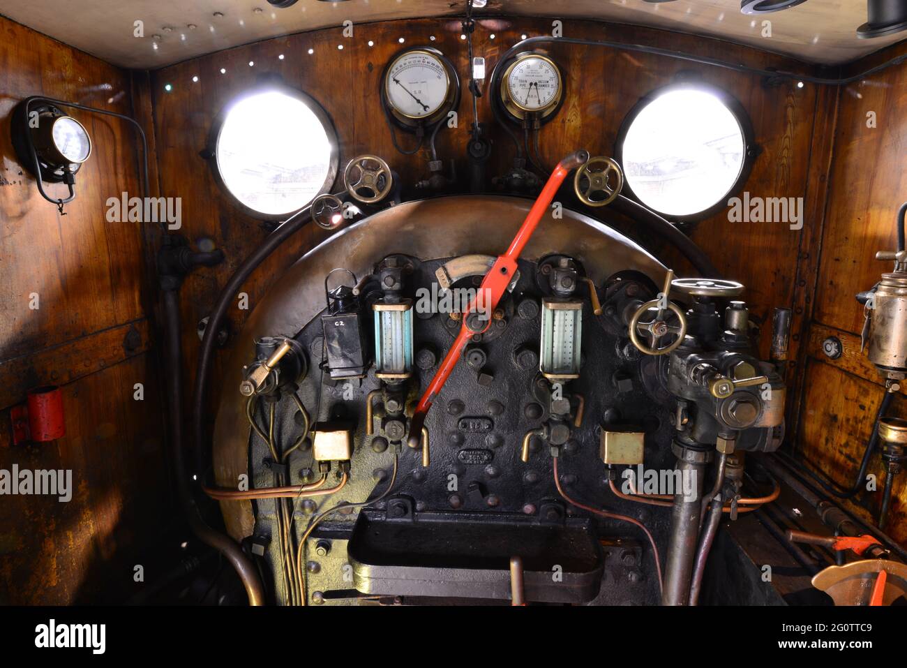 The cab of a steam locomotive from 1902 Stock Photo - Alamy