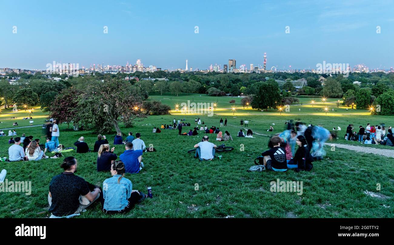 The City at Night From Primrose Hill London UK Stock Photo - Alamy