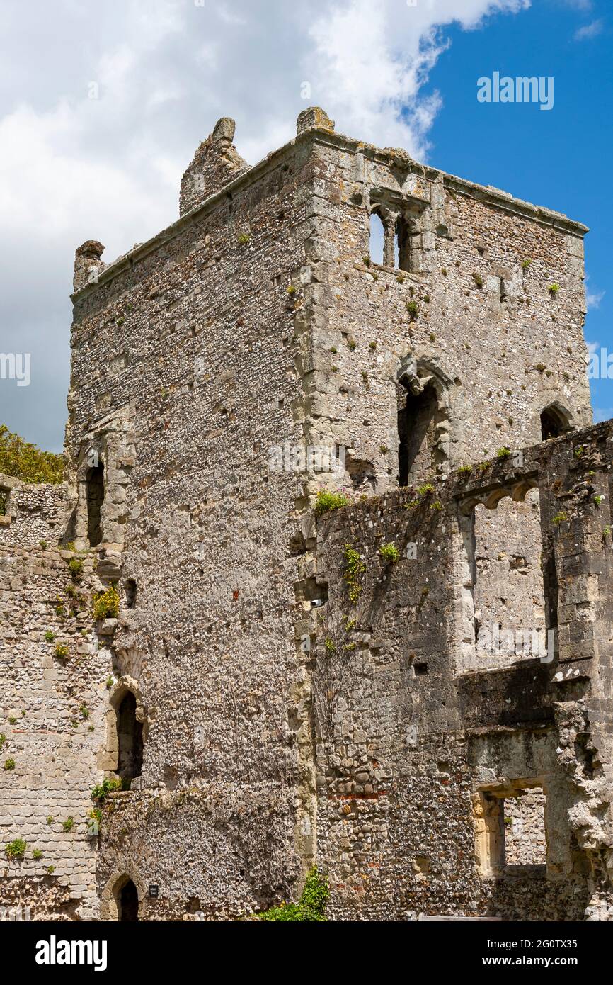 The ruins of medieval Ashton's Tower and part of the East Range from ...