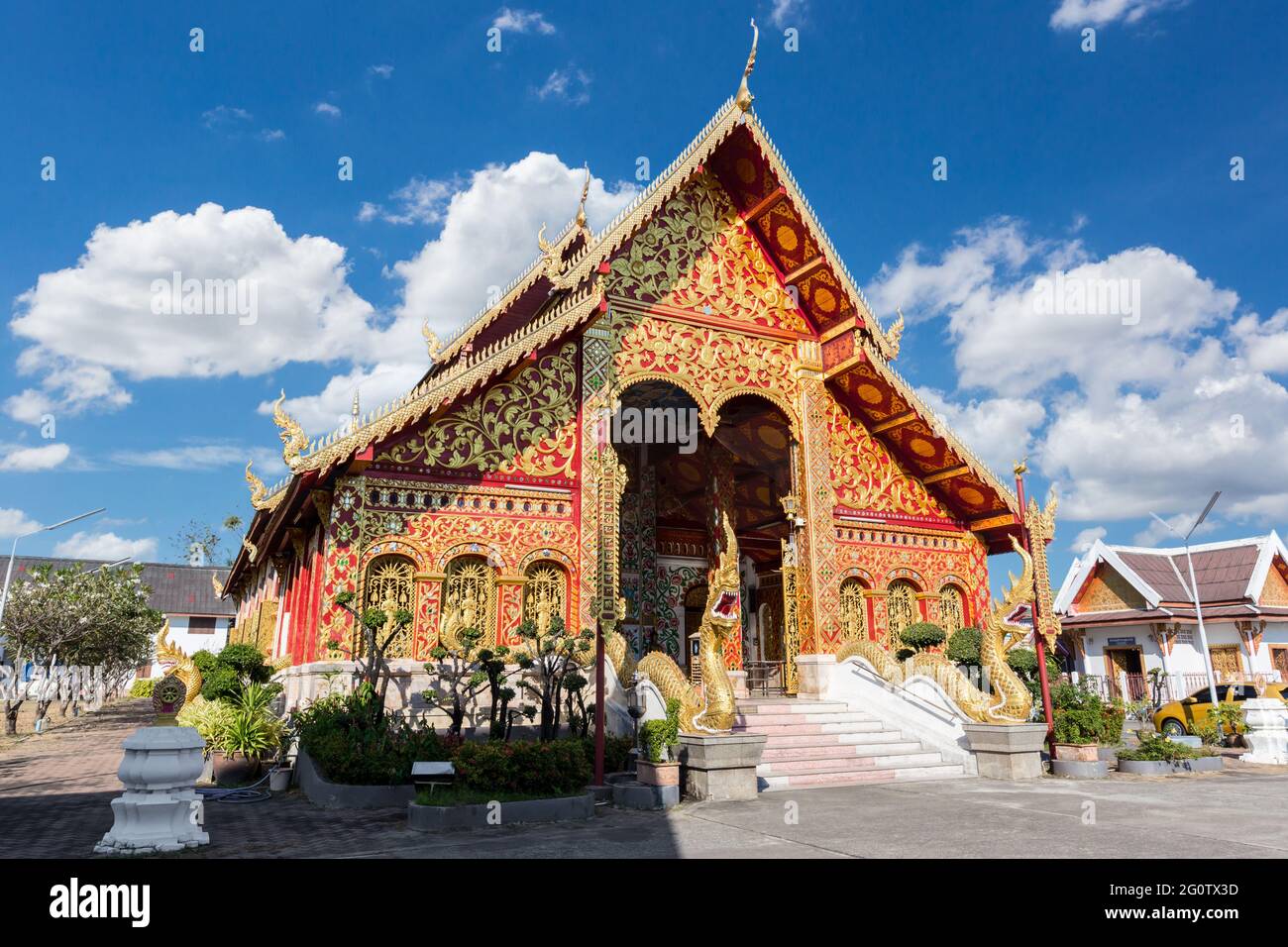 Wat Jet Yot in the city of Chiang Rai in North Thailand Stock Photo - Alamy