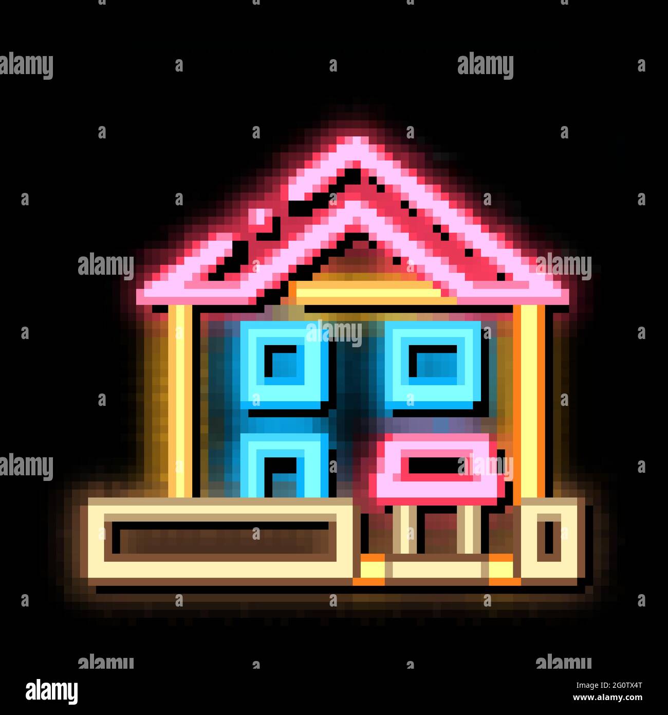 House Building neon glow icon illustration Stock Vector Image & Art - Alamy
