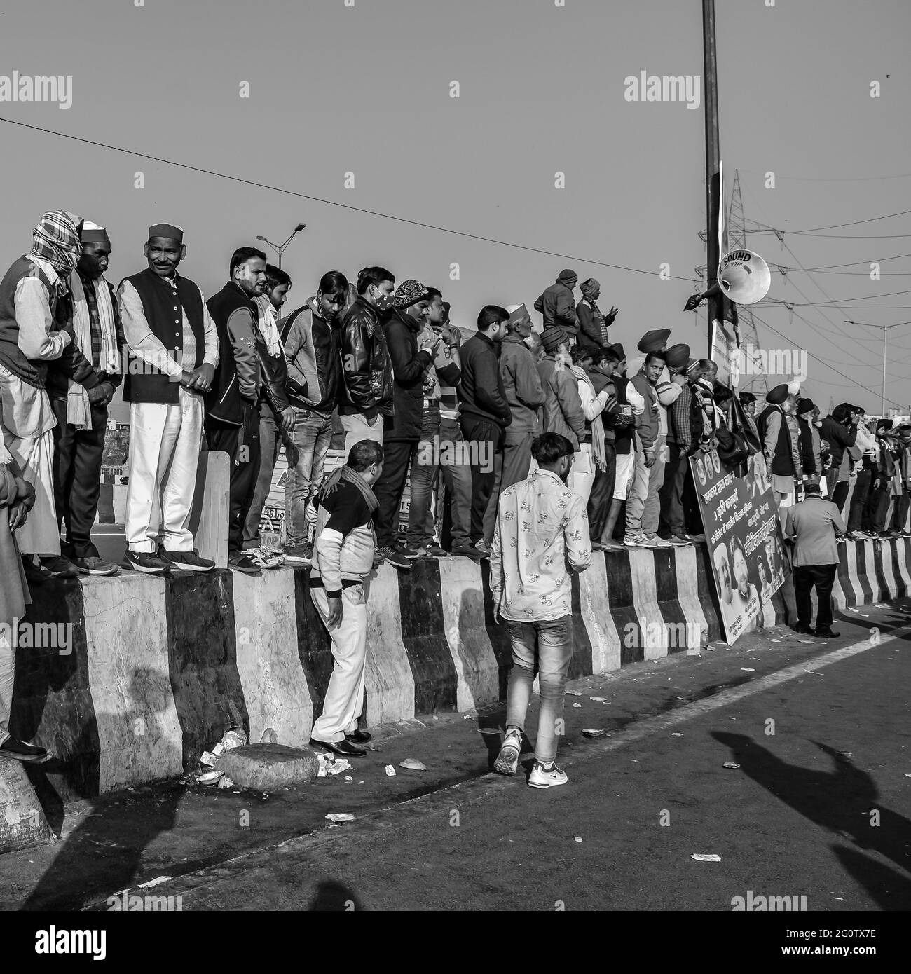Indian farmer protests Black and White Stock Photos & Images - Alamy