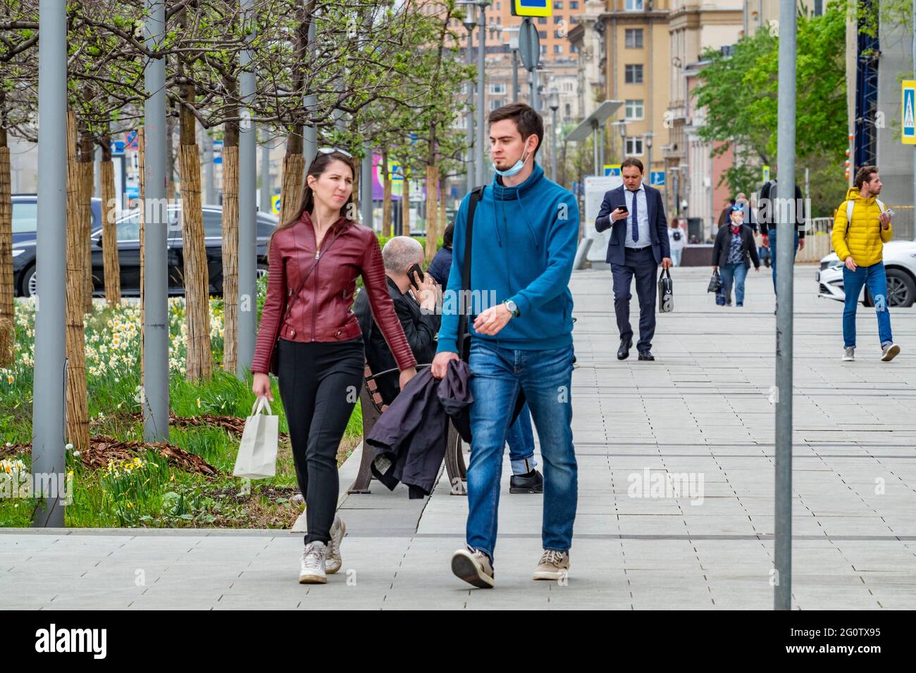 Russia, Moscow. People walk in a street Stock Photo - Alamy
