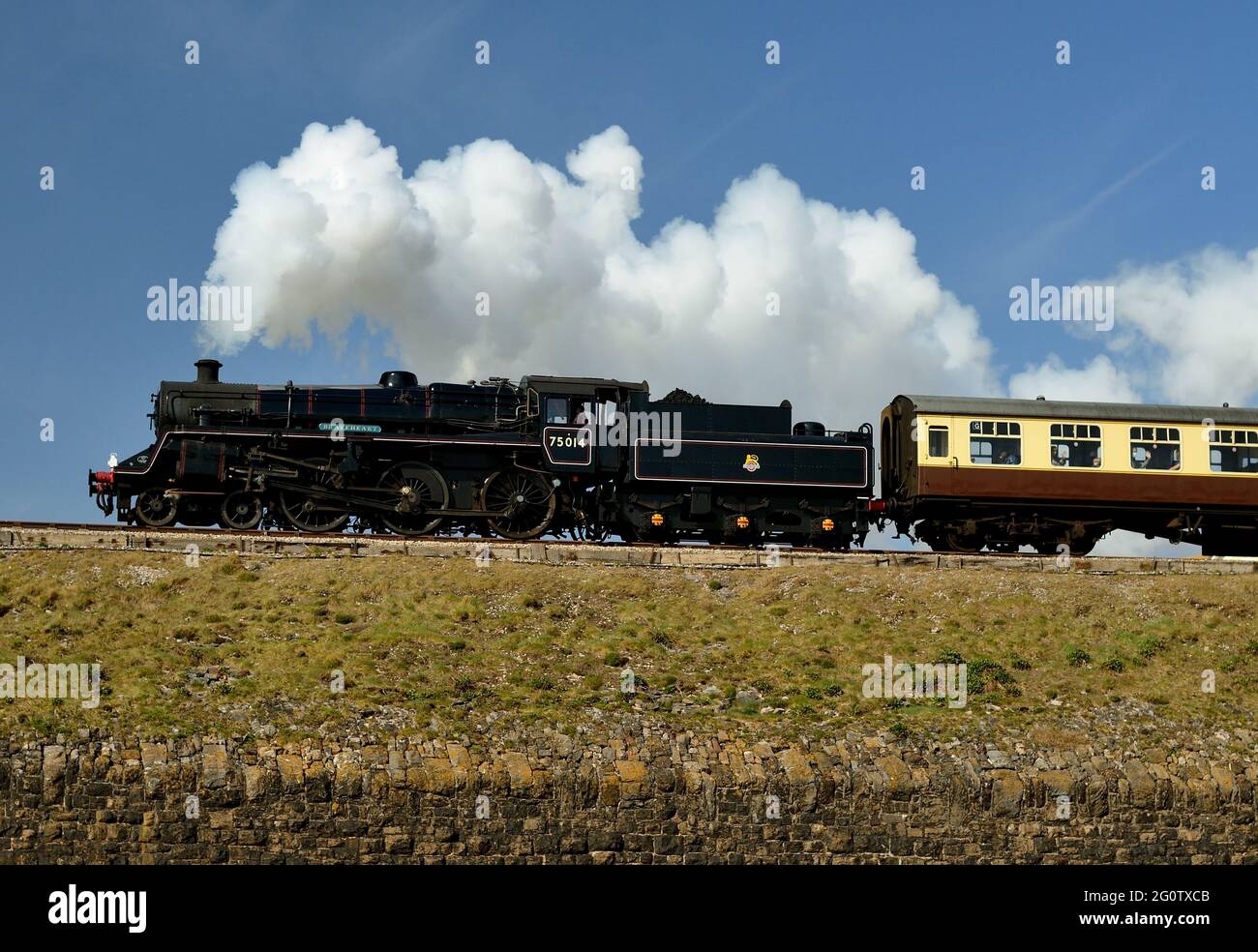 Steam train climbing the gradient past Goodrington on the Dartmouth ...