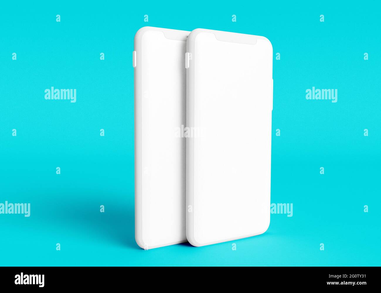 3d render illustration generic phone mock up in a white design high key ...