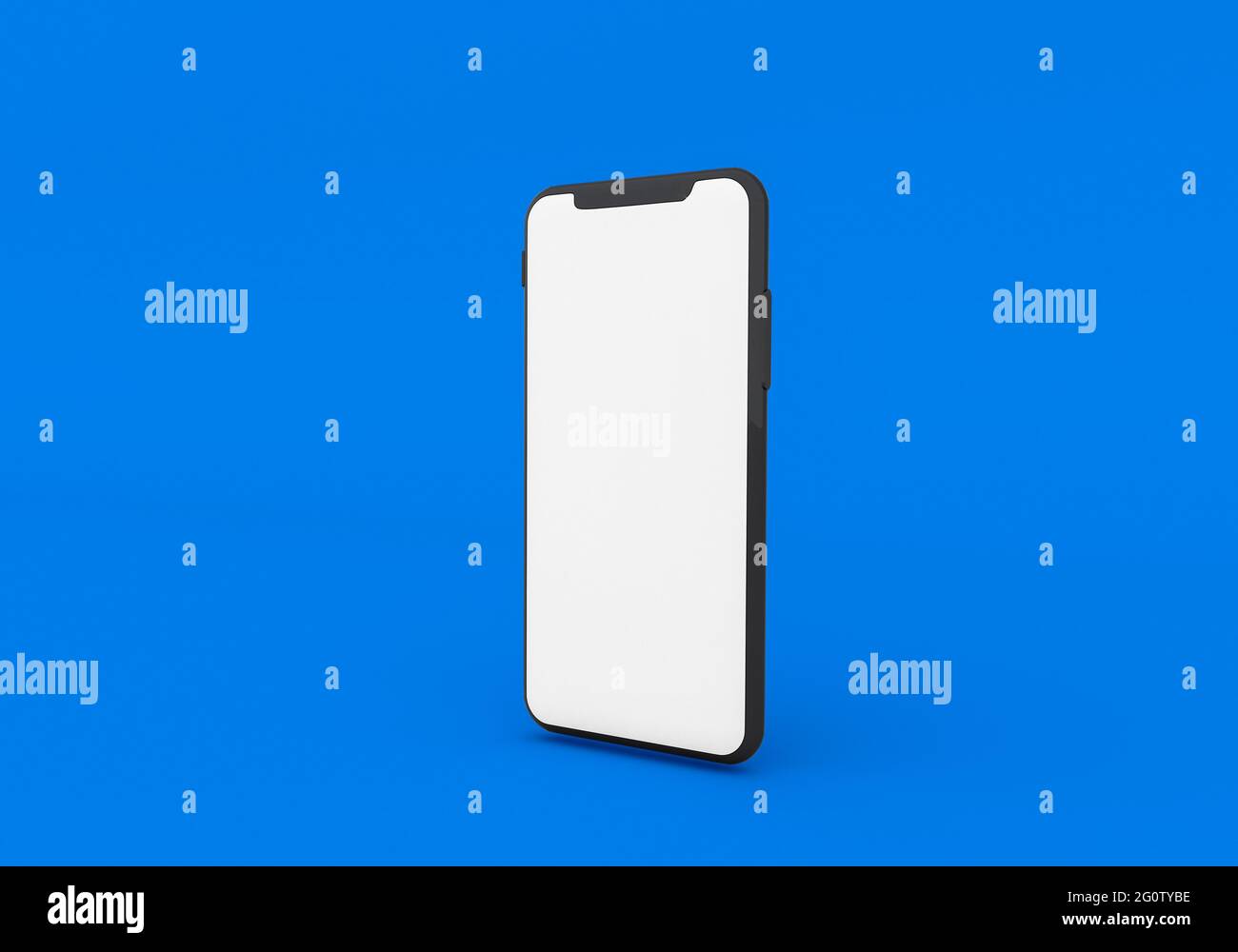 3d render illustration generic phone mock up in a white design high key ...