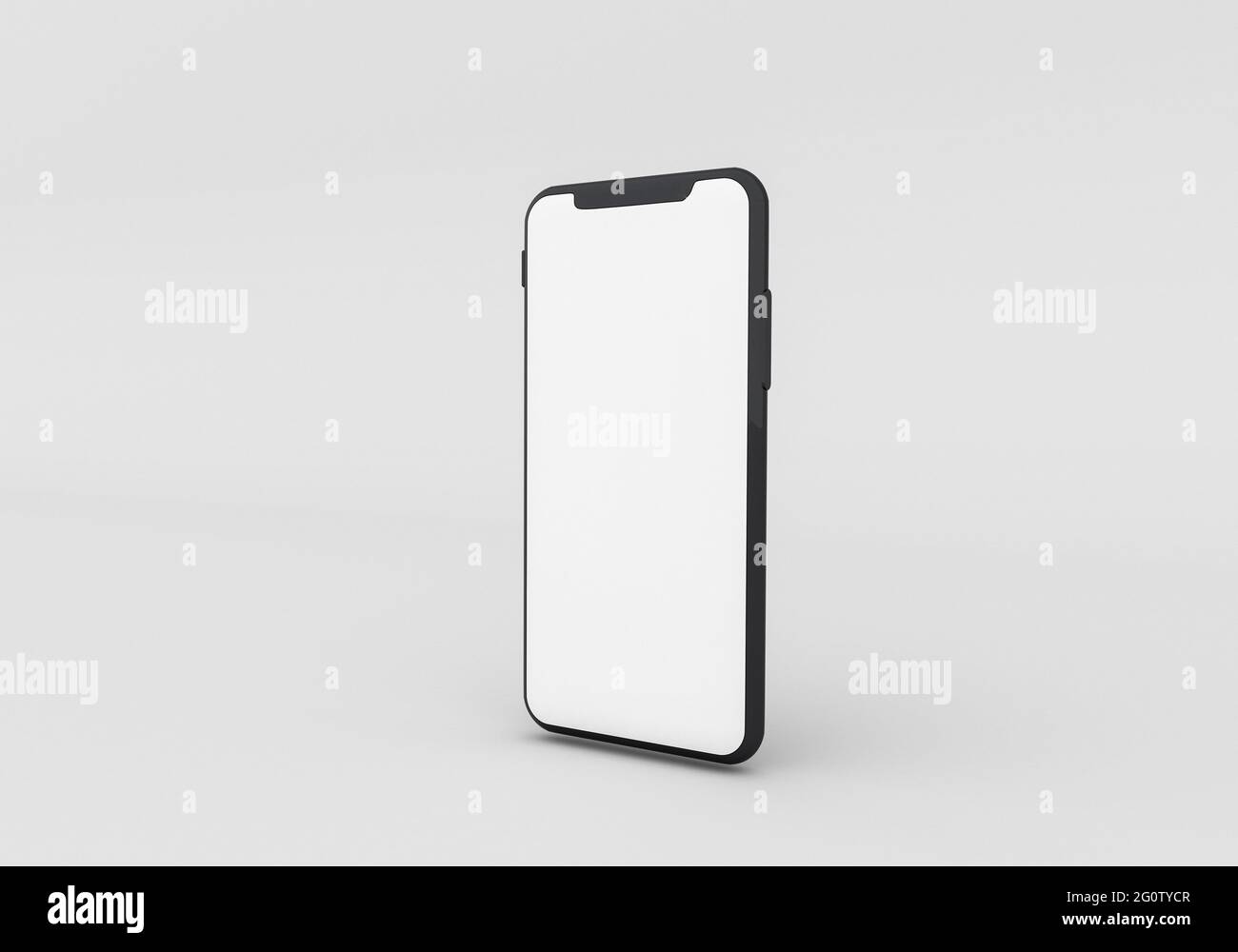3d render illustration generic phone mock up in a white design high key ...