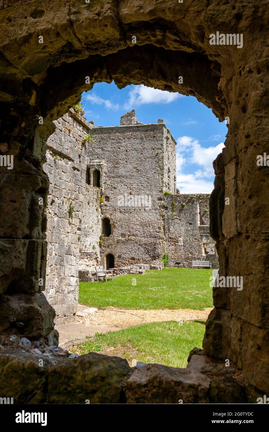 14th century Ashton Tower seen from a window in the ruined Royal ...