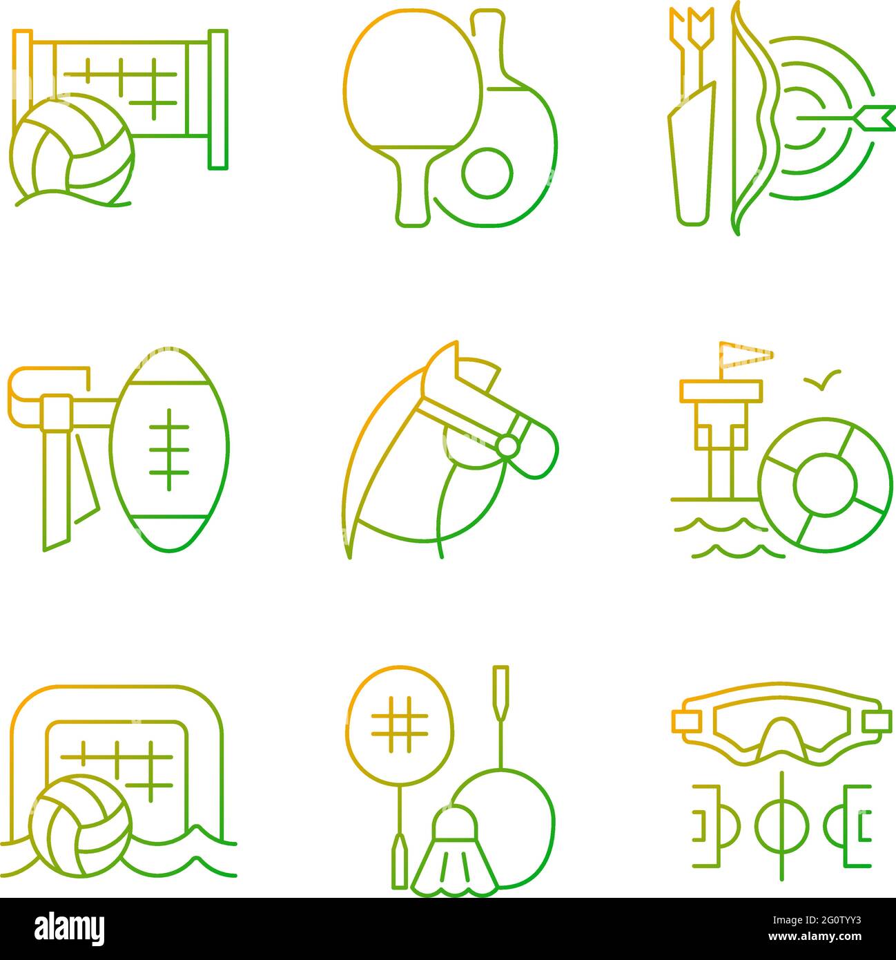 Summer camp activities gradient linear vector icons set Stock Vector Image & Art - Alamy