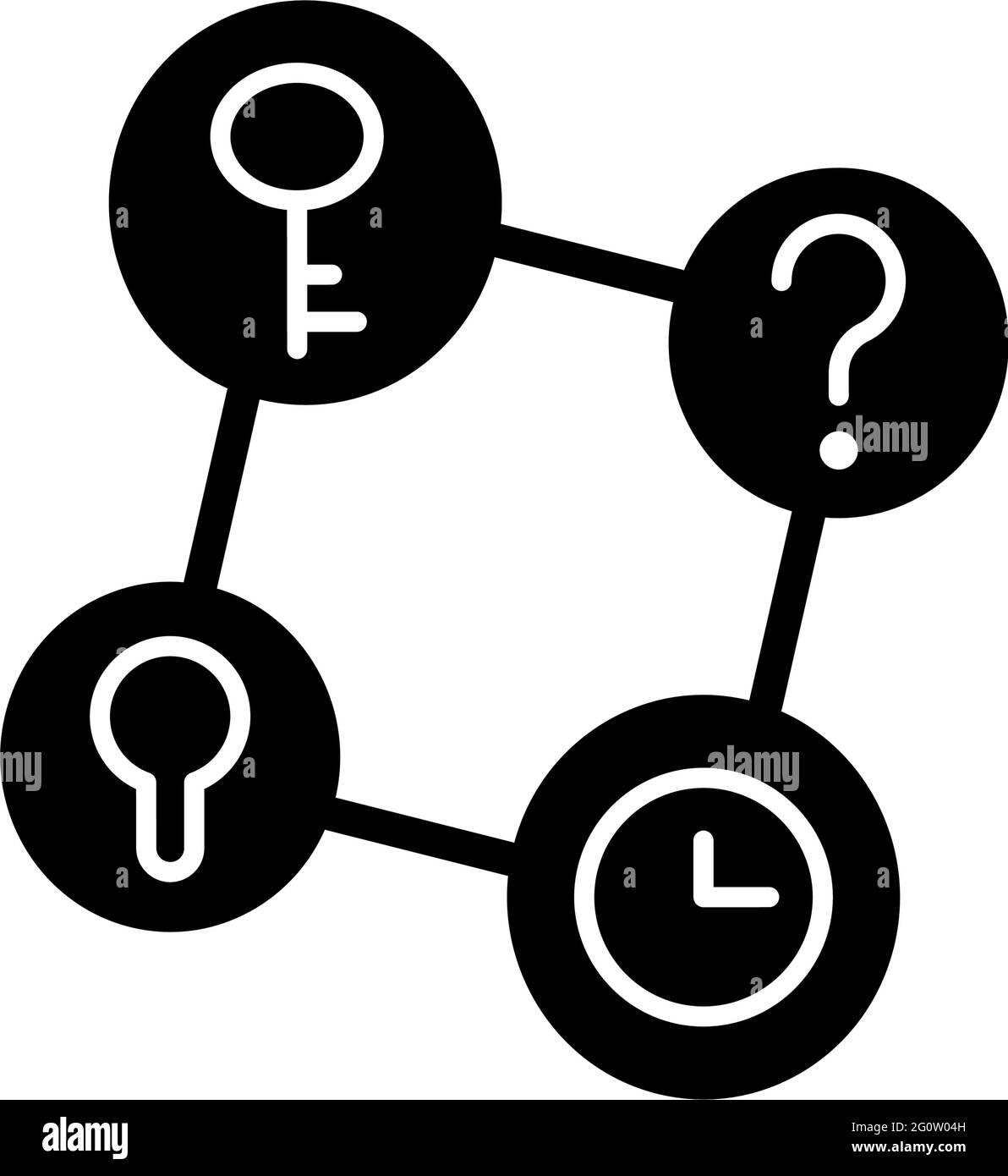 Connecting facts black glyph icon Stock Vector Image & Art - Alamy