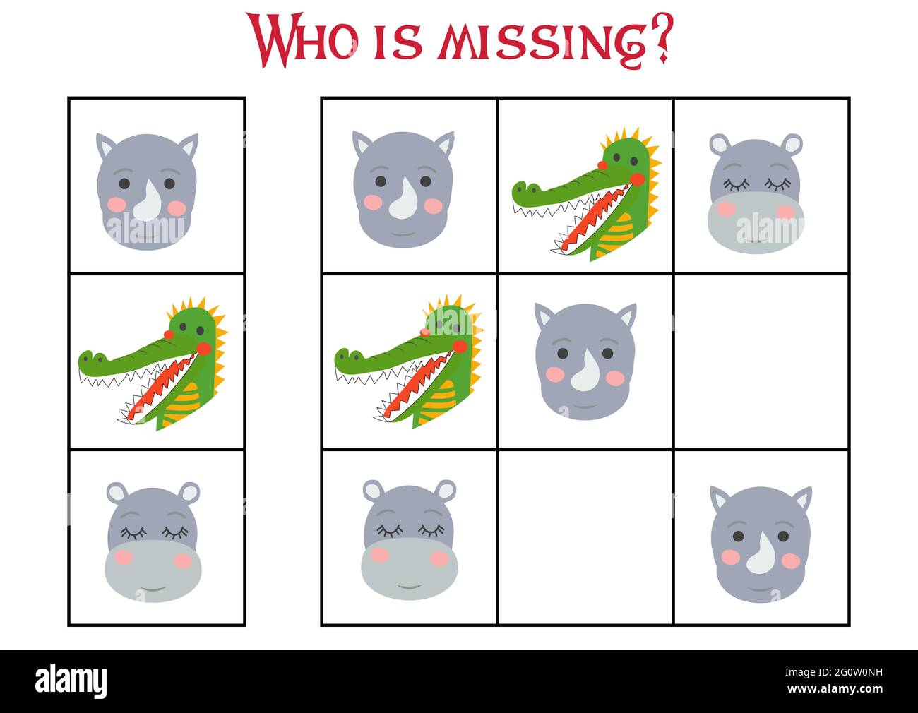 Sudoku game for children with pictures. Kids activity sheet. cute ...