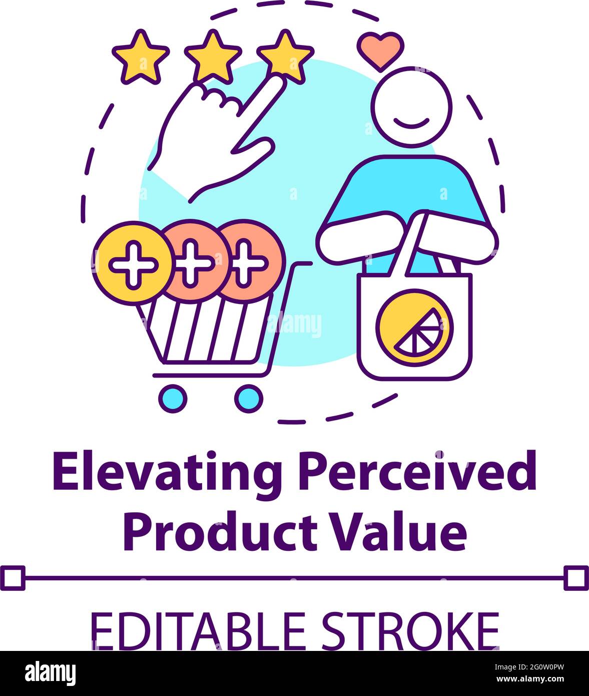 Elevating perceived product value concept icon Stock Vector Image & Art ...