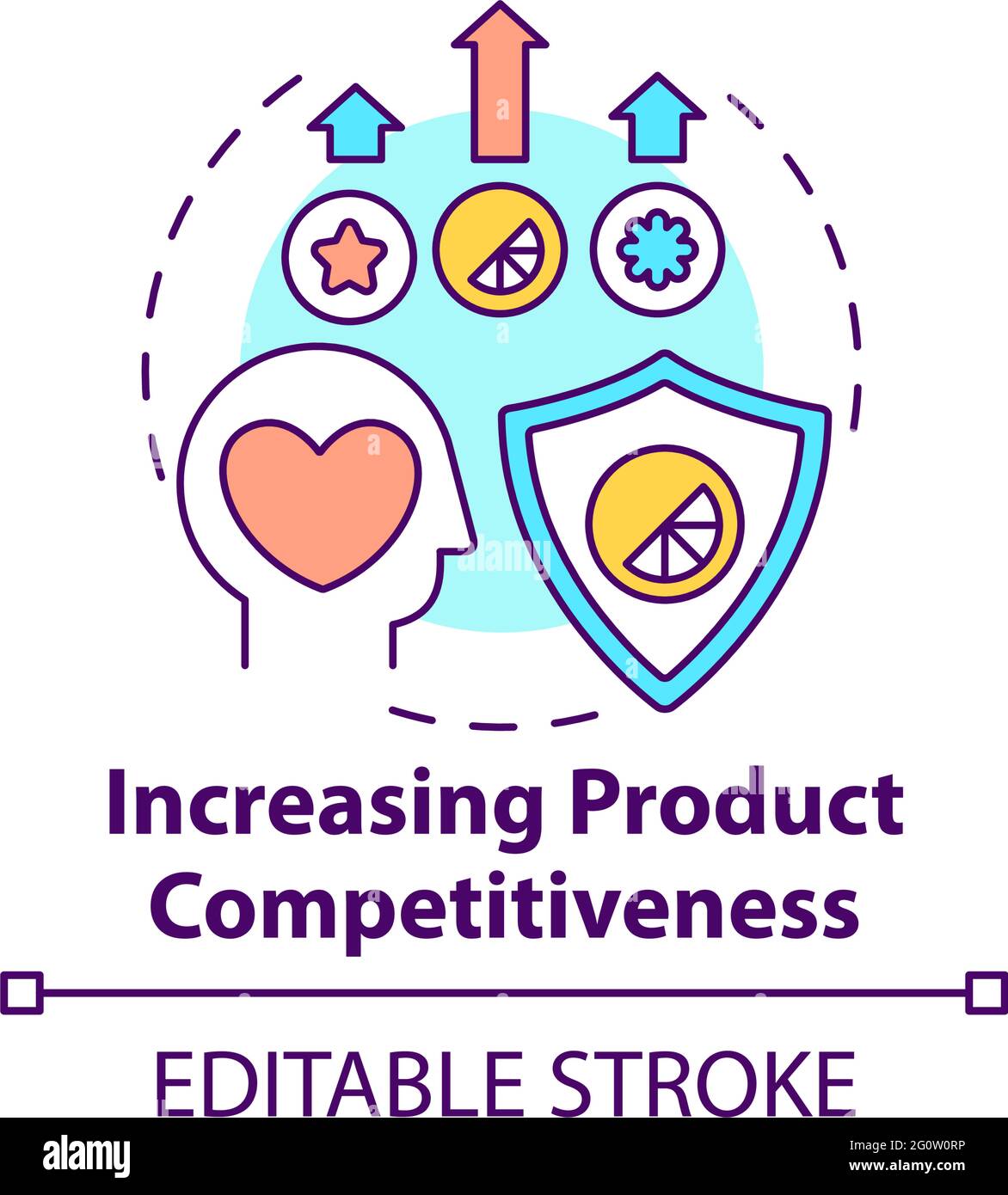 Increasing product competitiveness concept icon Stock Vector Image ...