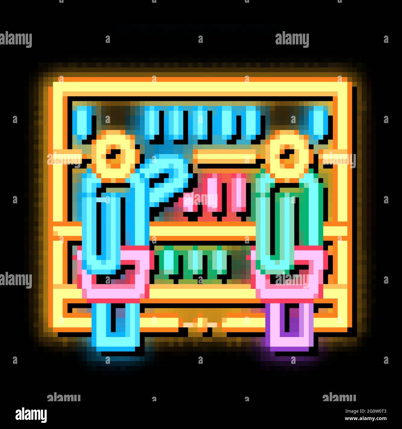 Customers Counter neon glow icon illustration Stock Vector Image & Art ...