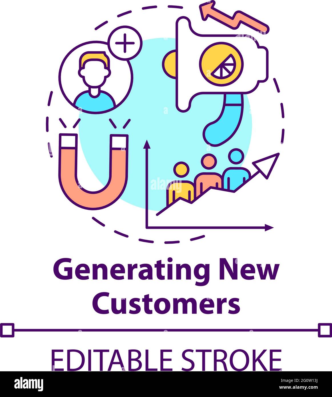 Generating new customers concept icon Stock Vector Image & Art - Alamy
