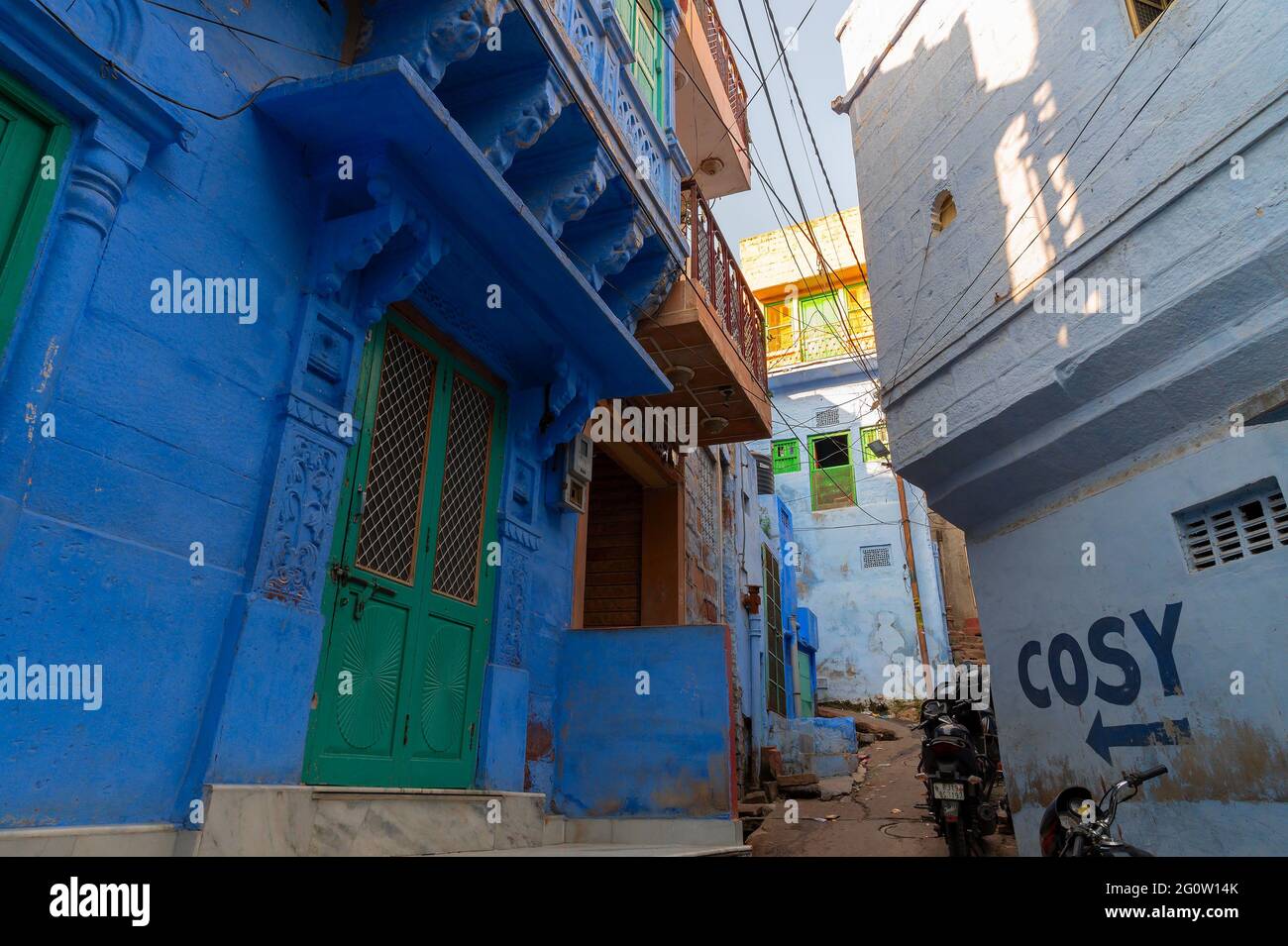Traditional Blue Houses Brahmin Houses High Resolution Stock ...