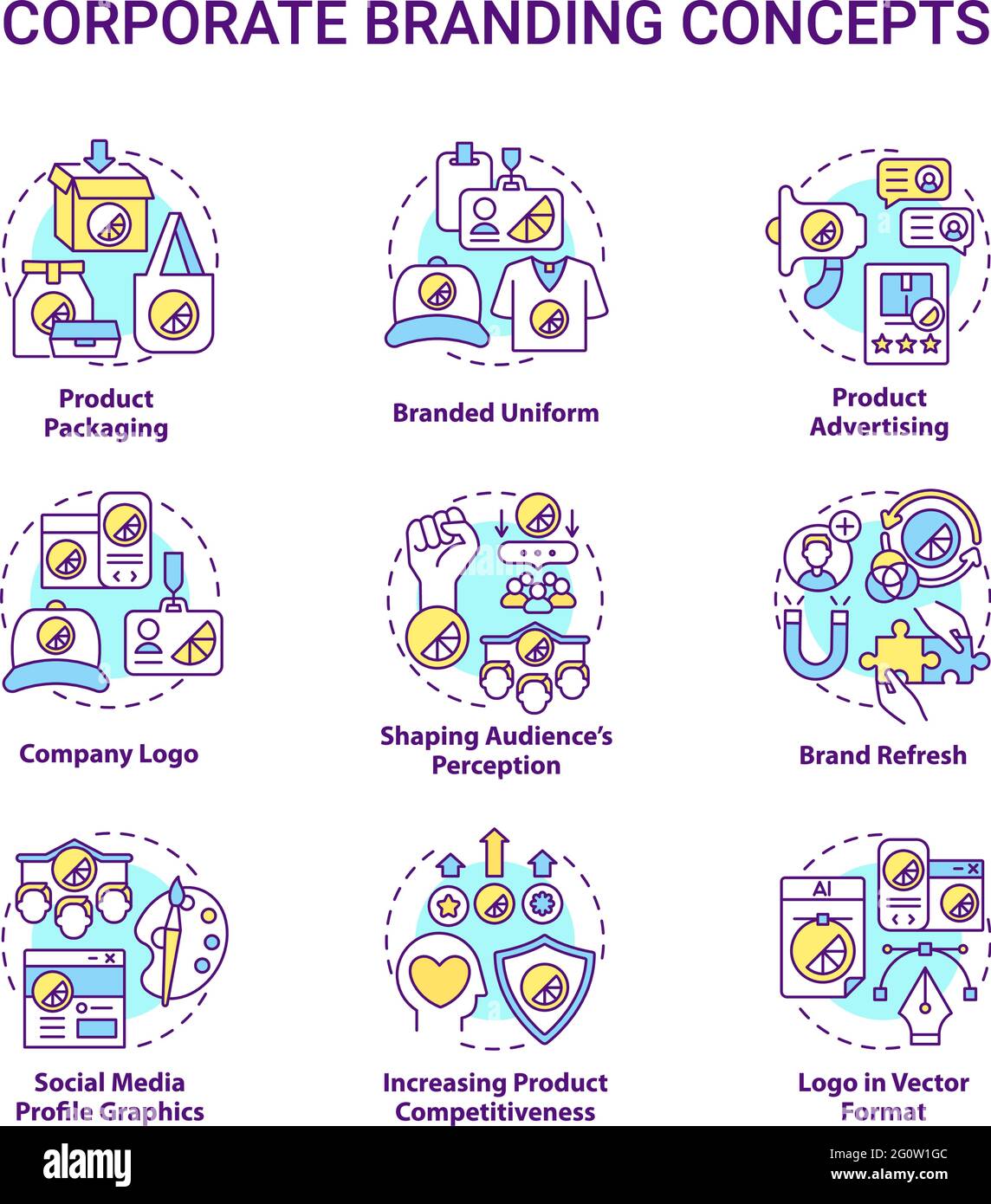 Corporate branding concept icons set Stock Vector Image & Art - Alamy