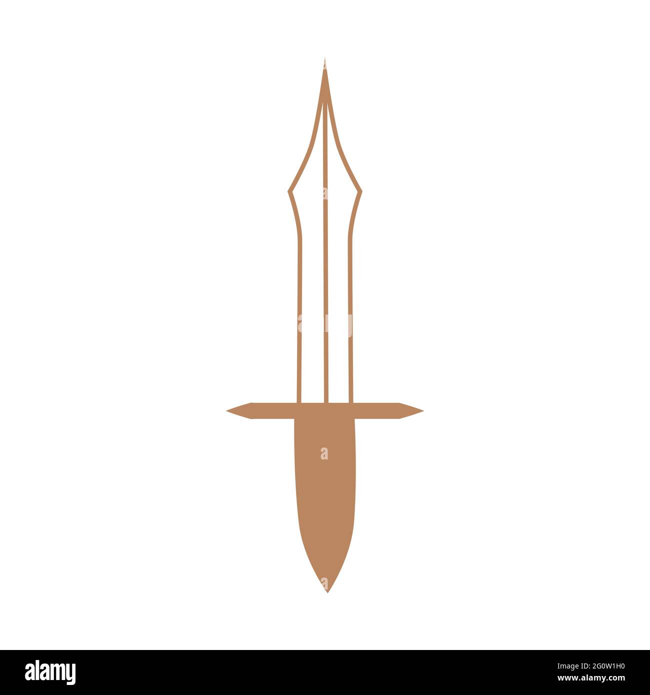 Esoteric symbol. Mystical and magical design with a magic dagger Stock ...