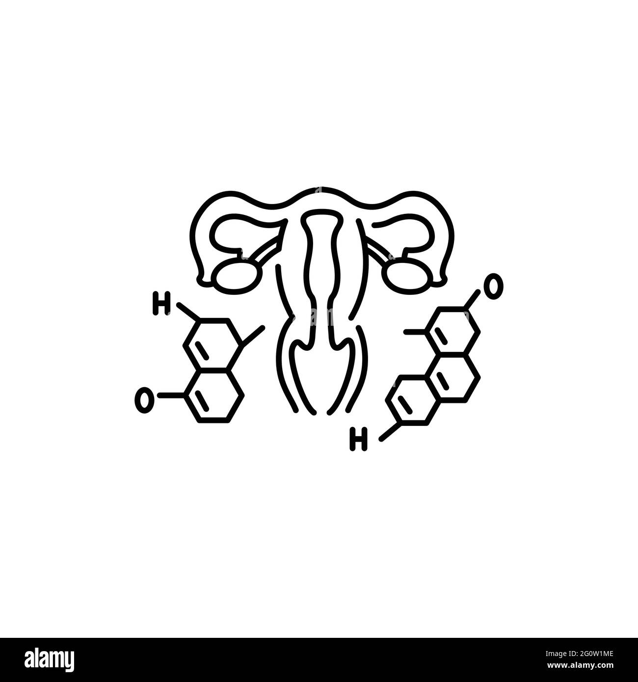 Stimulation by hormones olor line icon. Planning pregnancy. Pictogram ...