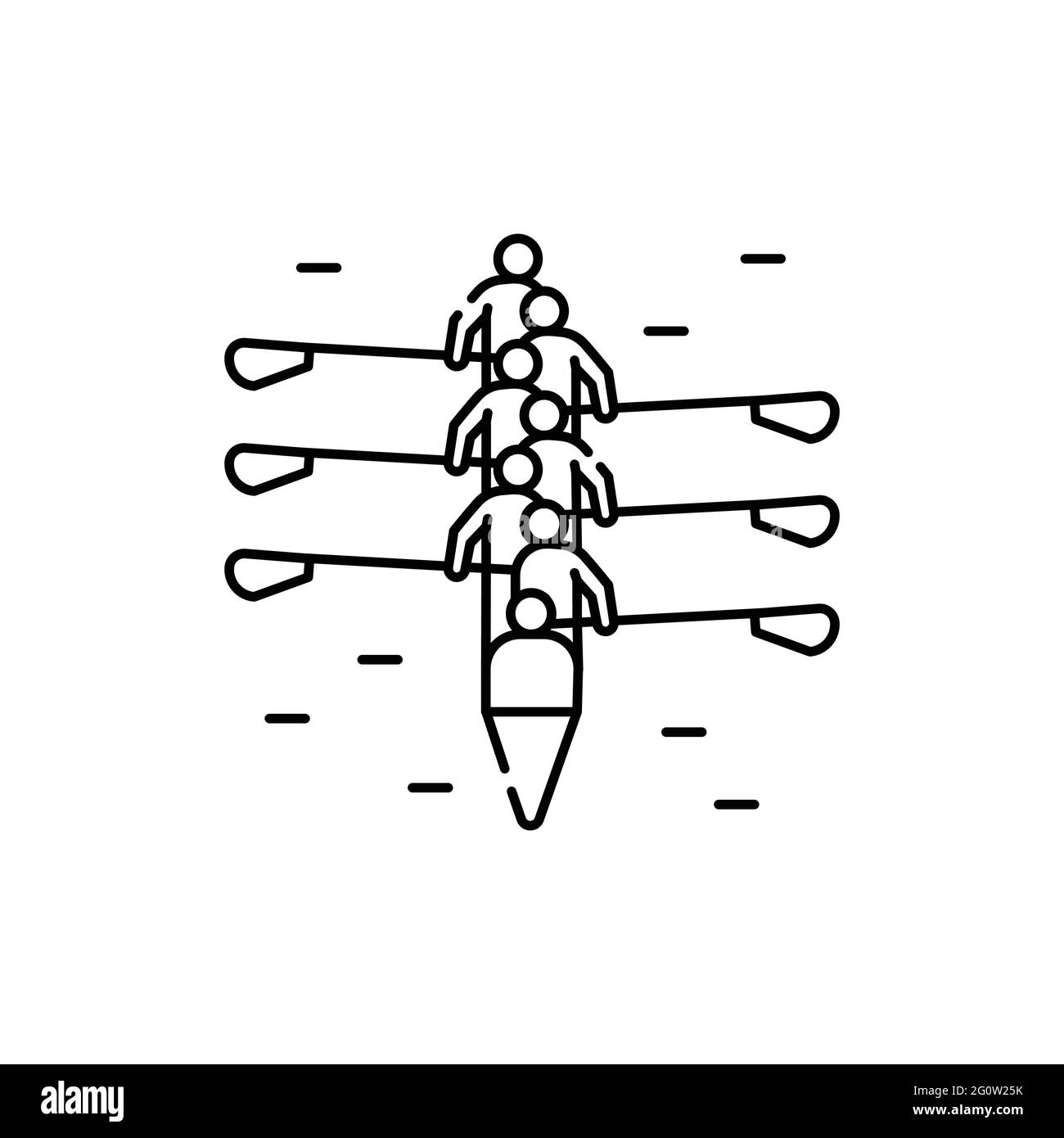 Sweep Rowing color line icon. Isolated vector element. Outline ...