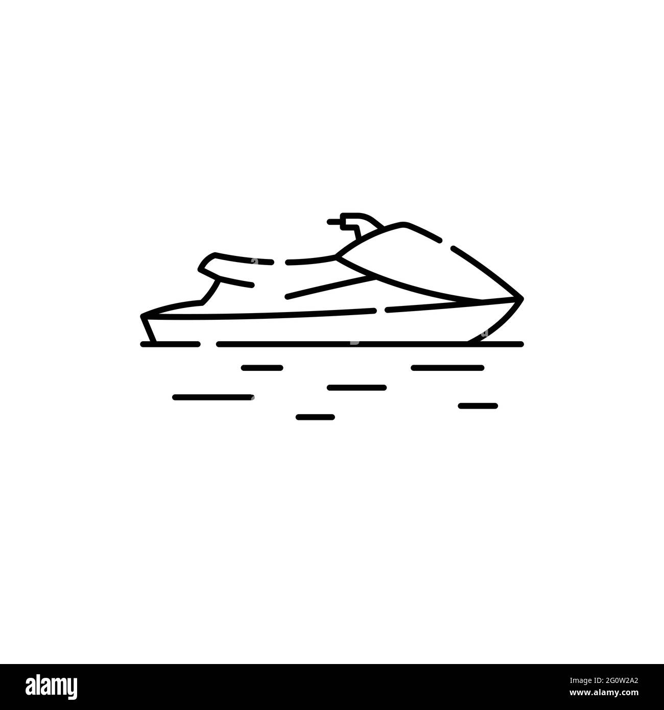 Jet Ski color line icon. Isolated vector element. Outline pictogram for ...
