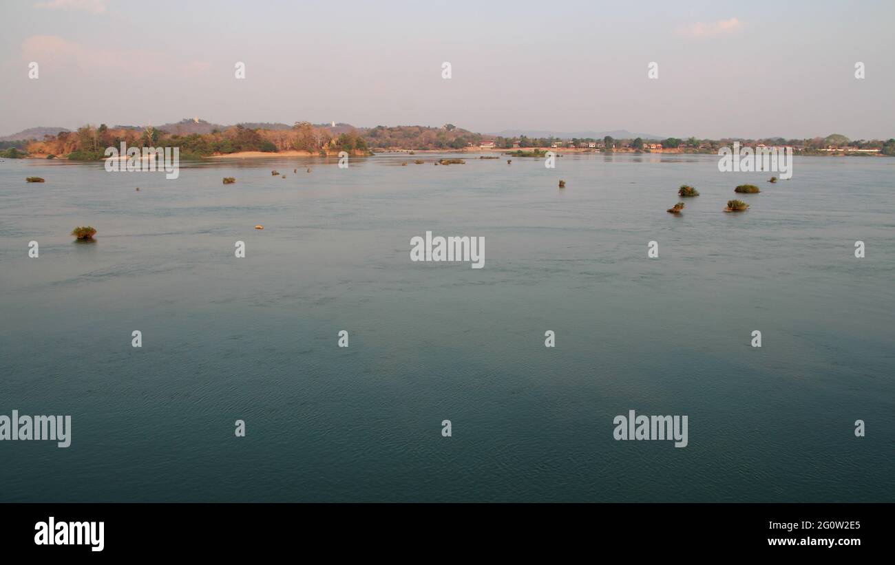 river mekong at khong island in laos Stock Photo - Alamy