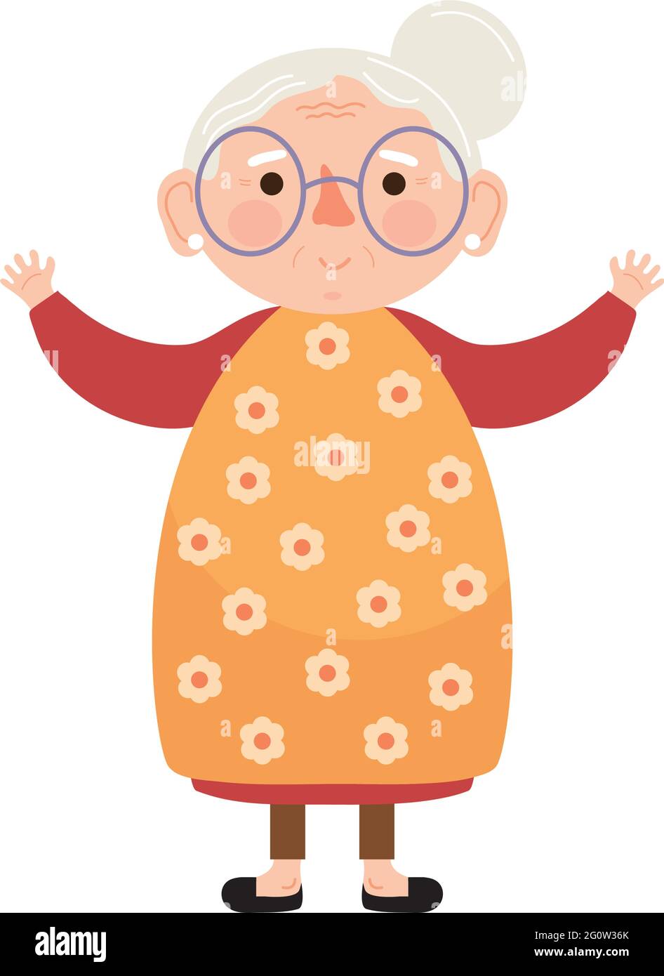 happy grandmother character Stock Vector Image & Art - Alamy