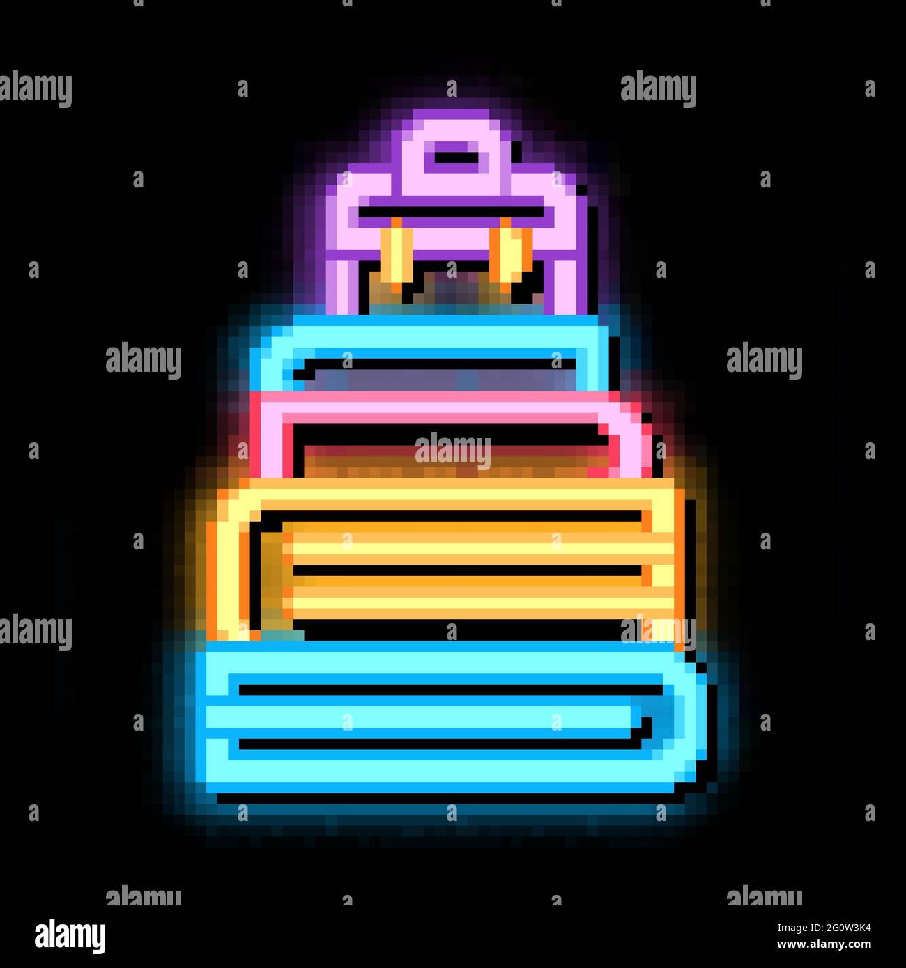 Case Heap Tower neon glow icon illustration Stock Vector Image & Art ...
