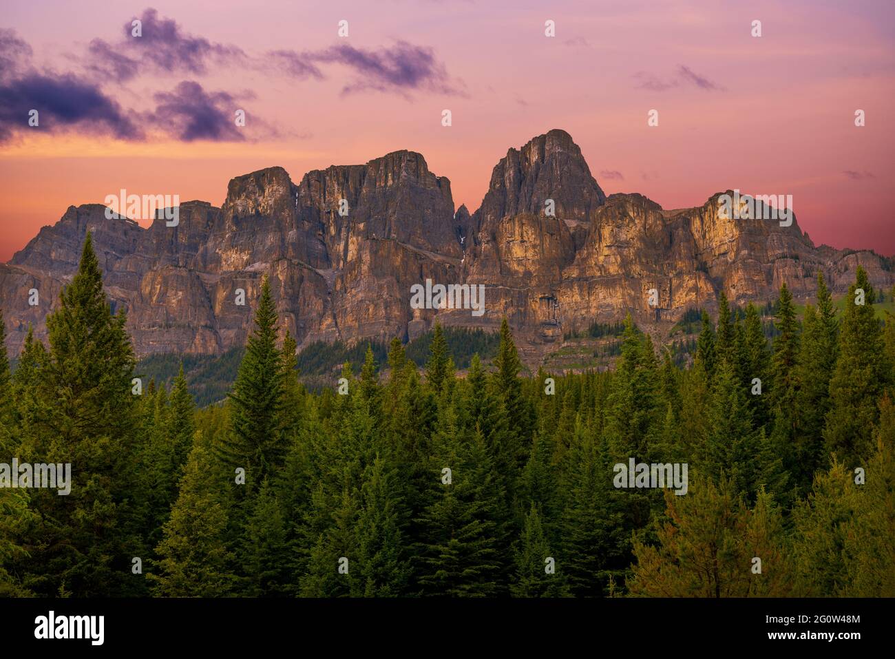 Stunning mountainscape of Banff National Park during the summer time ...